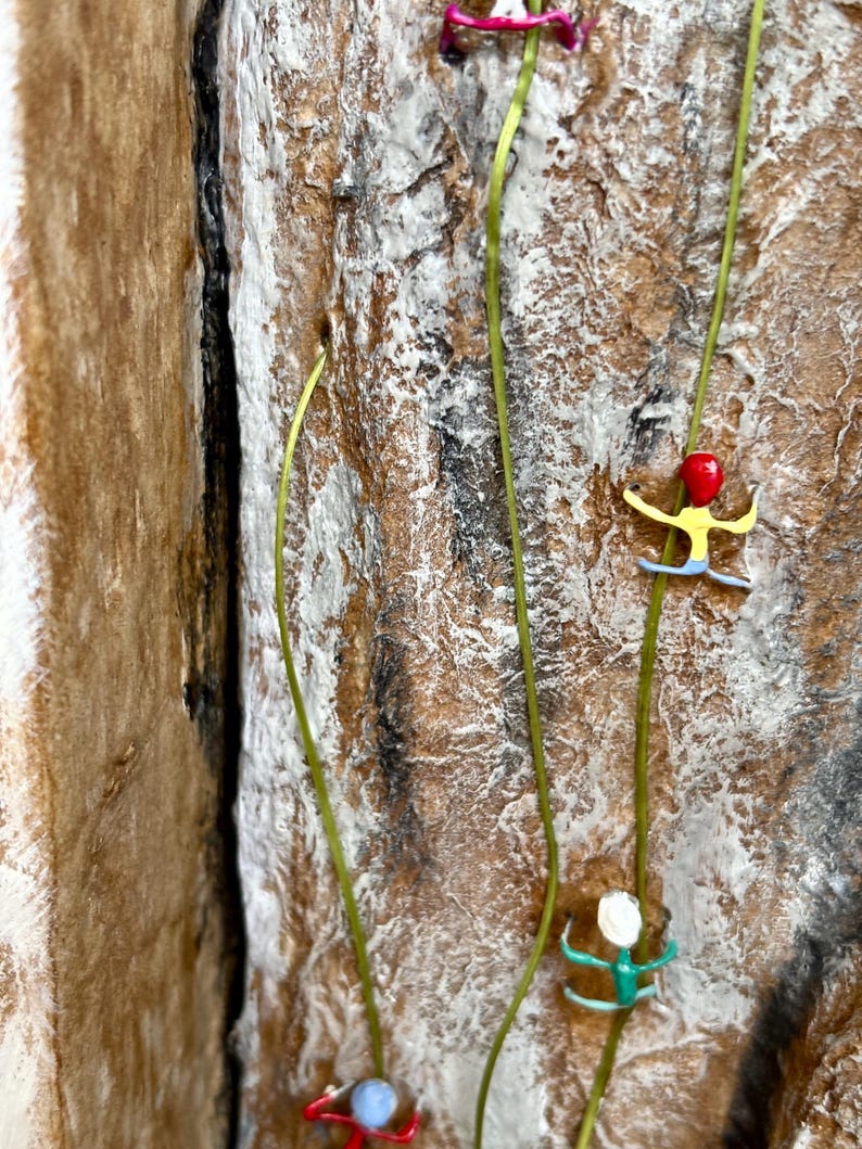 Mountain Climbing Diorama | Handmade Rock Climber Miniature | Wall Art ...
