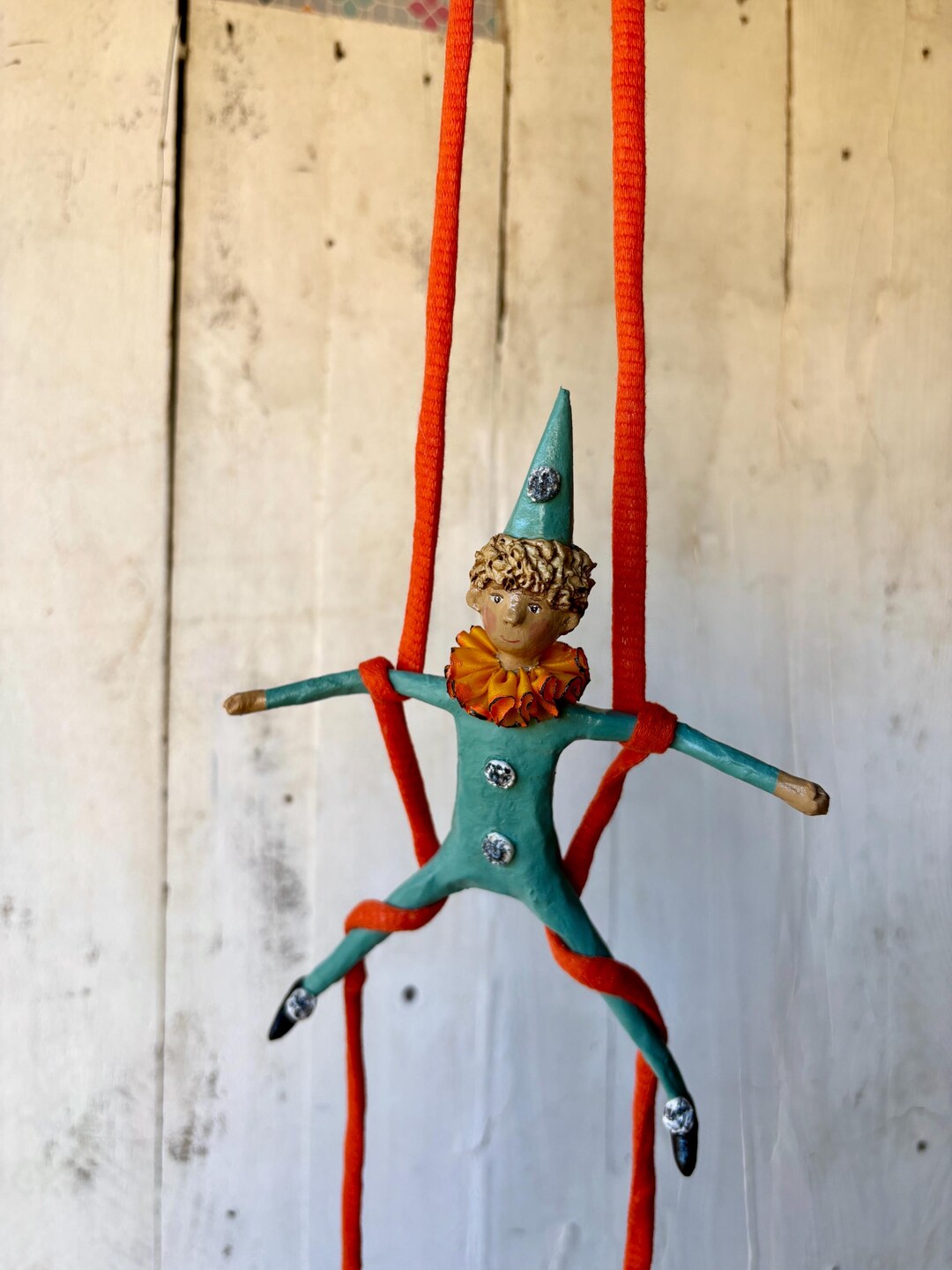 Handmade Paper Mache Acrobat Hanging Mobile: Circus Trapeze Artist ...