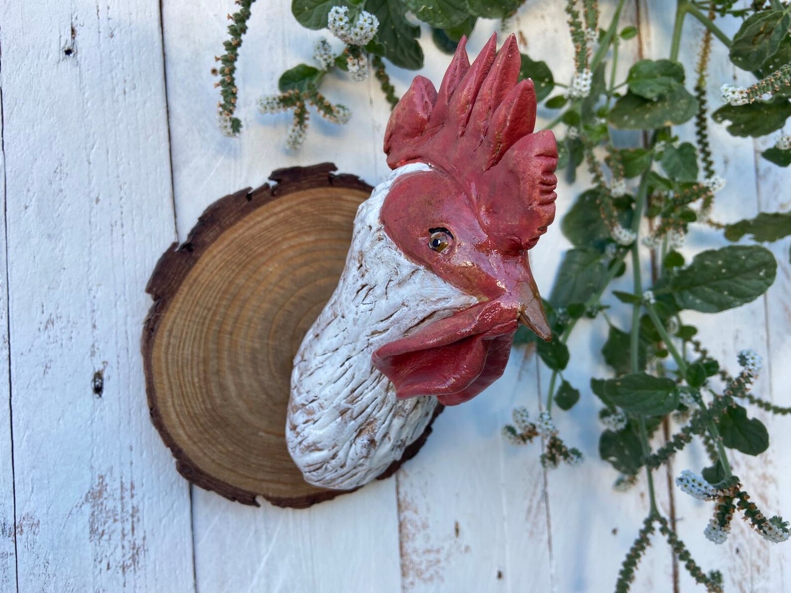 Fake Taxidermy Rooster Head Rooster Head Paper Mache - Etsy