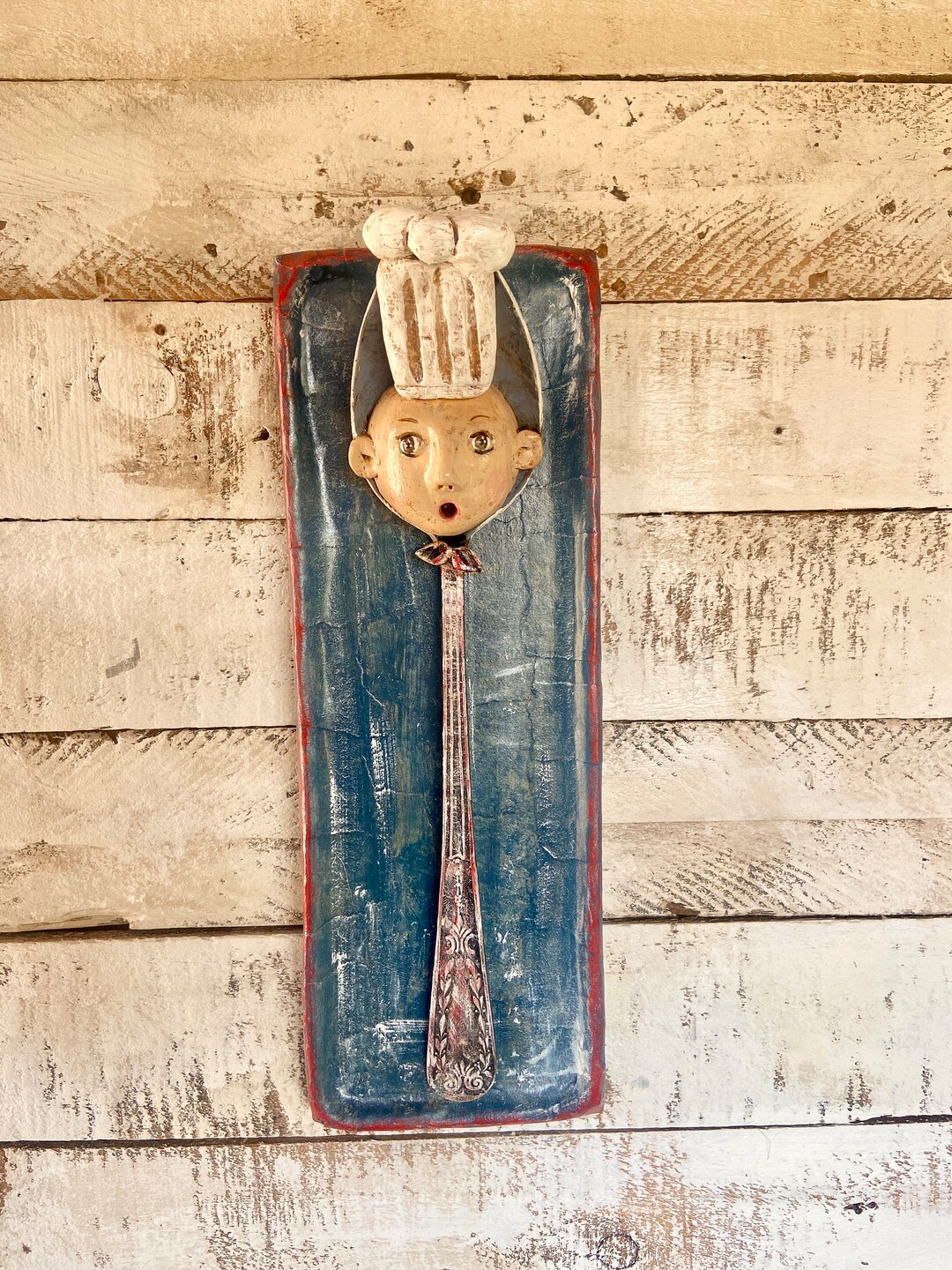 Decorated Ladle Kitchen Painting, Original Chef Painting, Wall ...