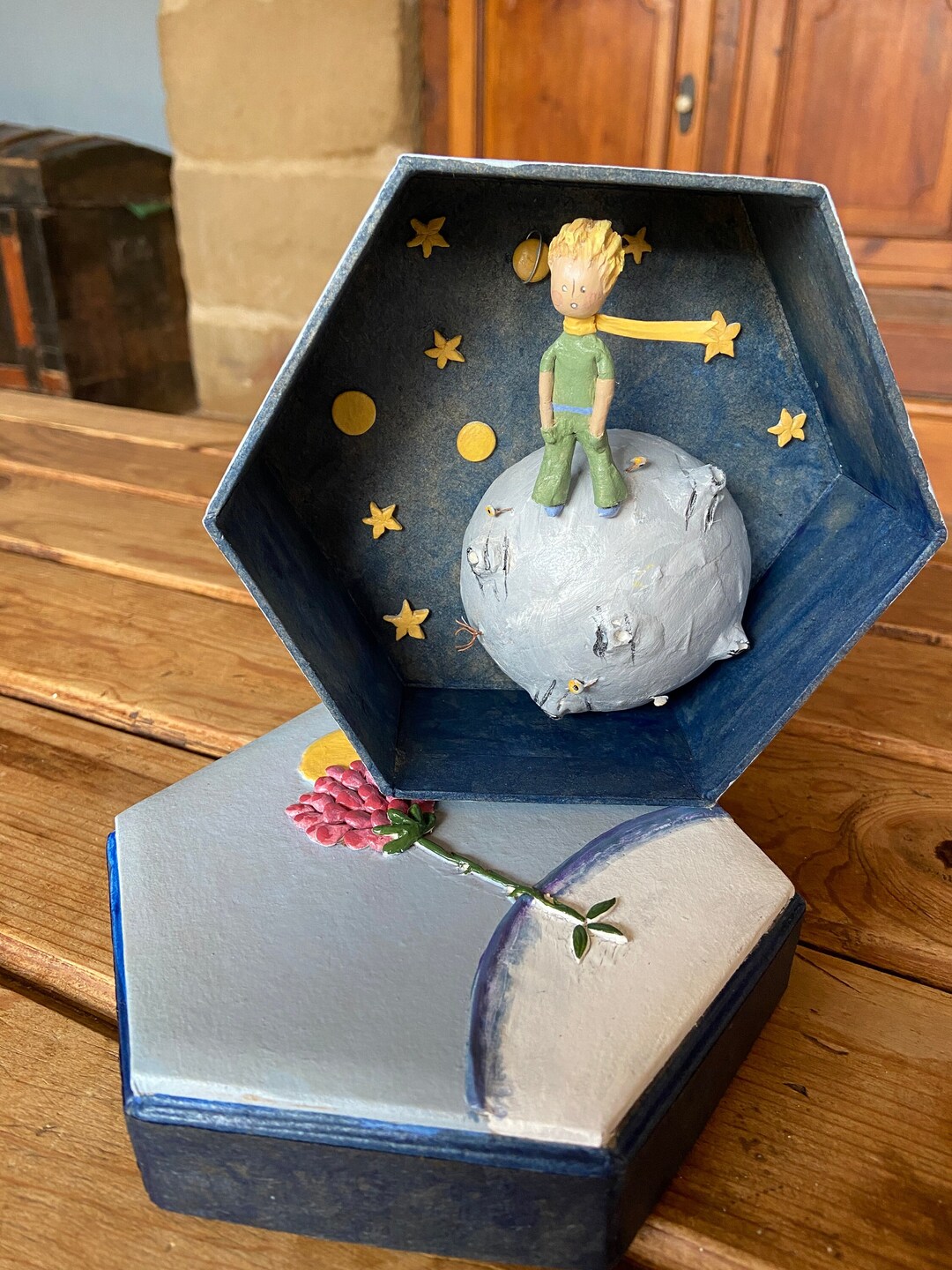 Little Prince Box, Paper Mache Little Prince Diorama, Little Prince ...