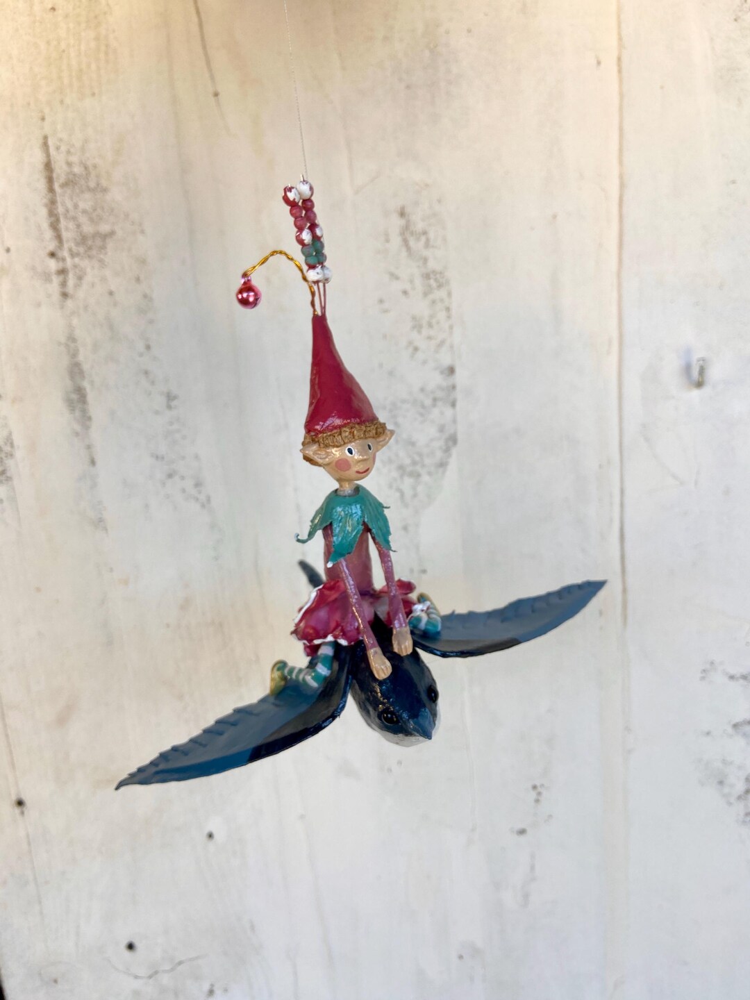 Children's Mobile Elf, Paper Mache Bird, Children's Room Decoration ...