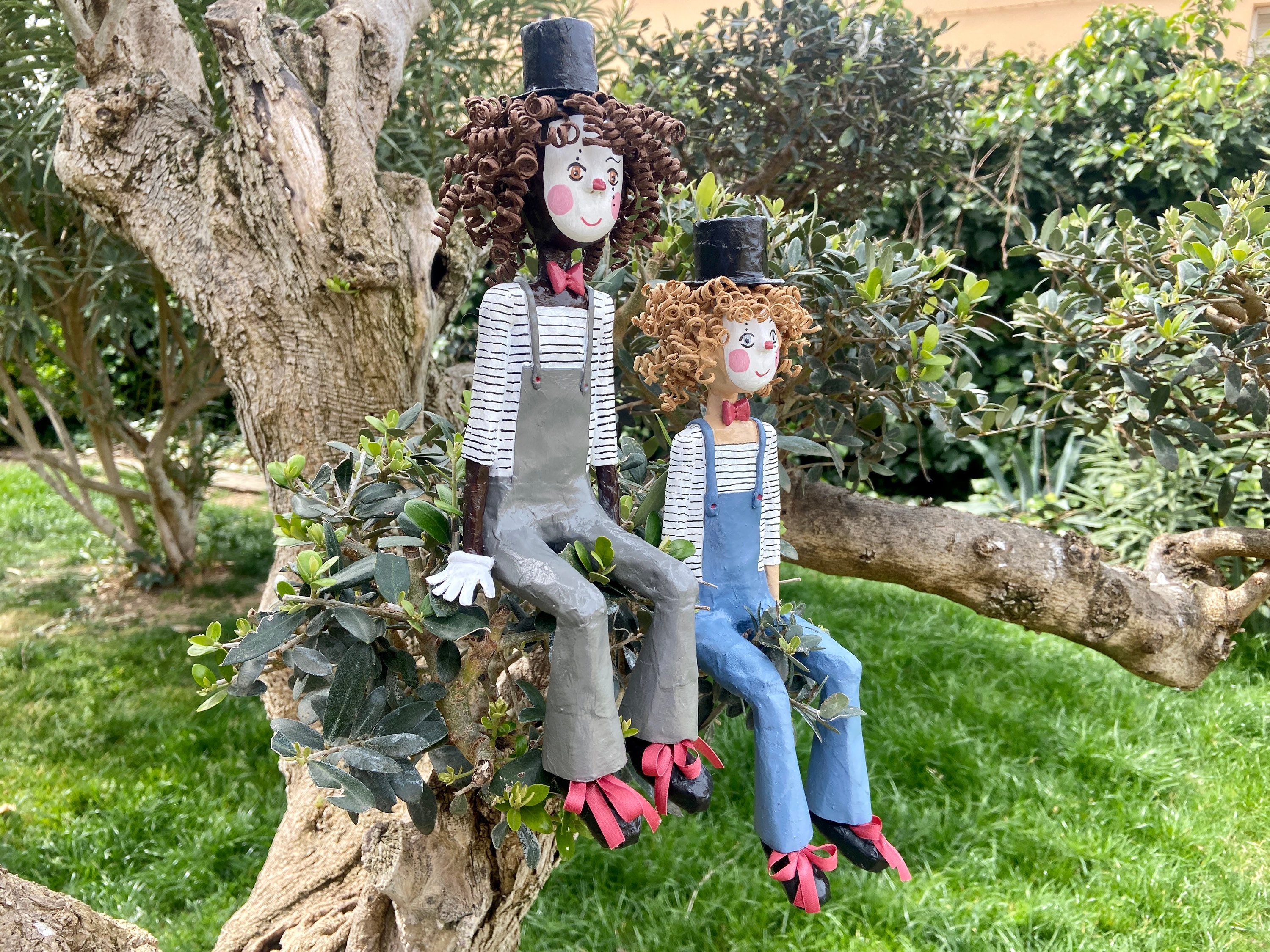 Paper Mache Mime Woman Acrobat Mime Figure Clown - Etsy