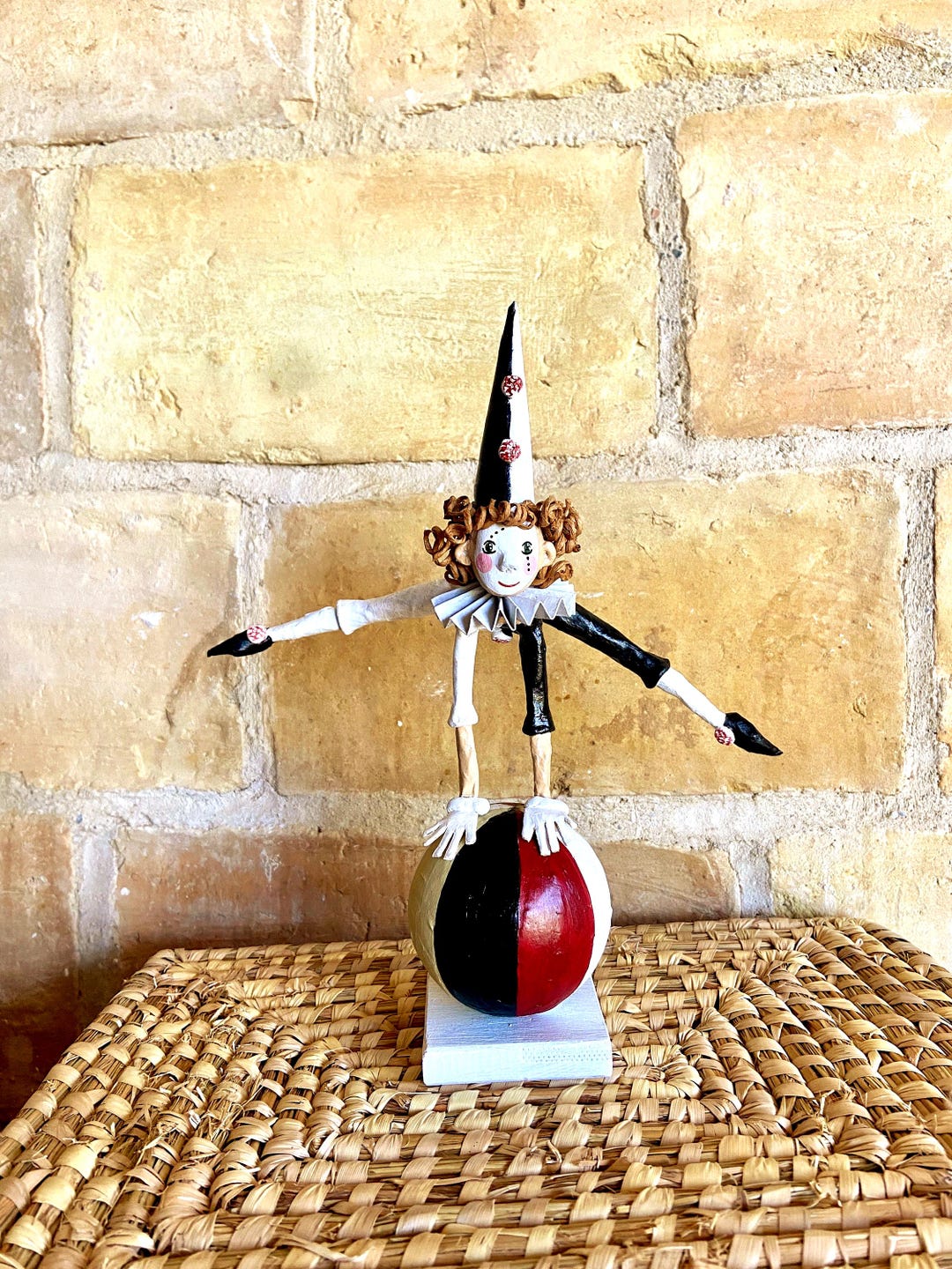 Paper Mache Tightrope Walker on a Ball – Circus Performer Doll ...