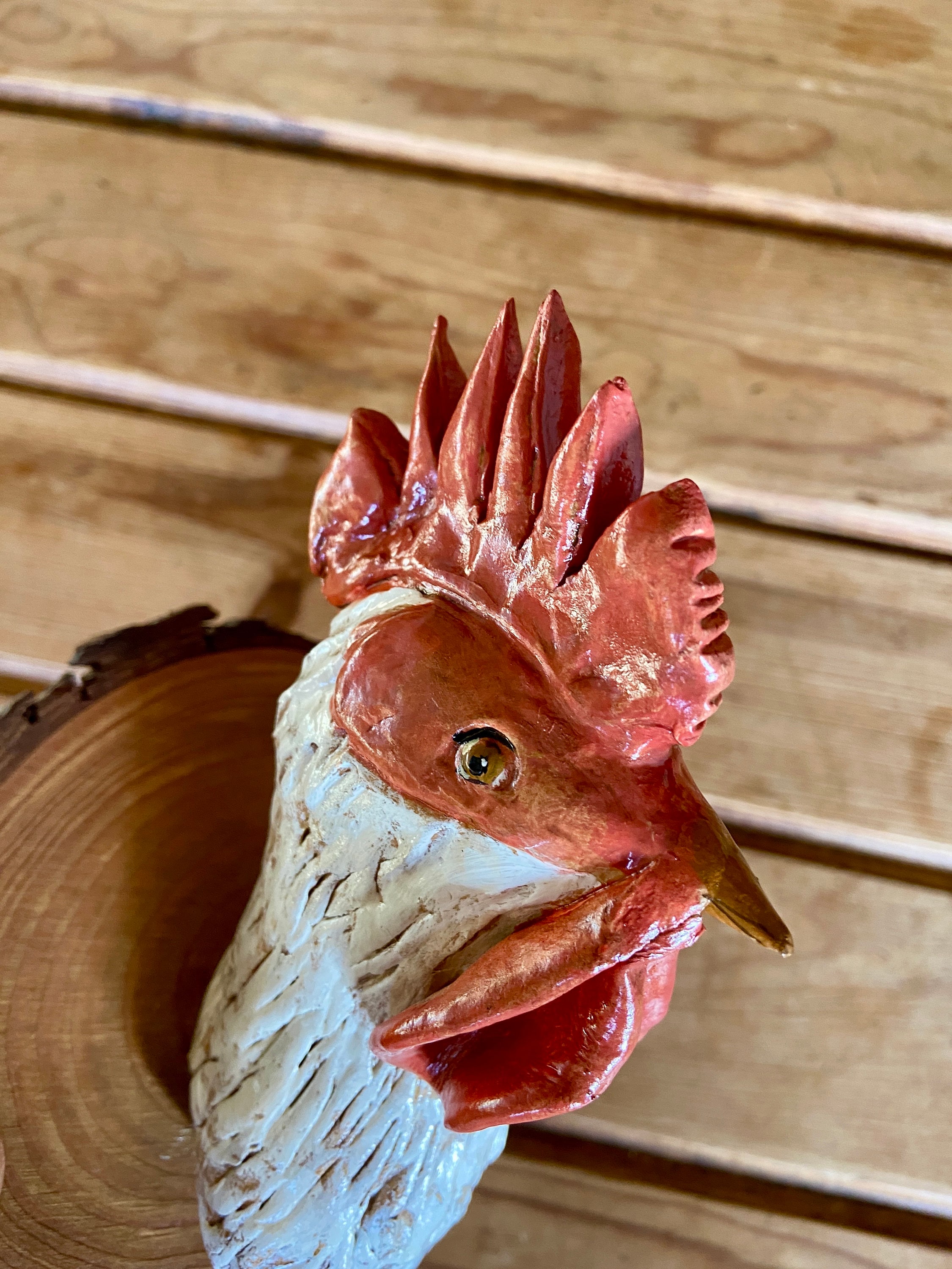 Fake Taxidermy Rooster Head, Rooster Head, Paper Mache Rooster, Rooster ...