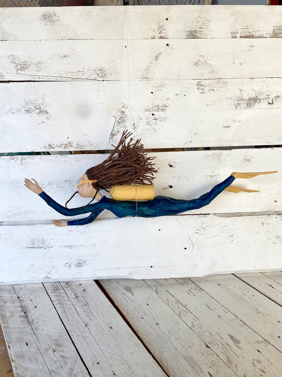 Mobile Diver, OOAK Doll, Art Doll, Diver Paper Mache, Ceiling ...