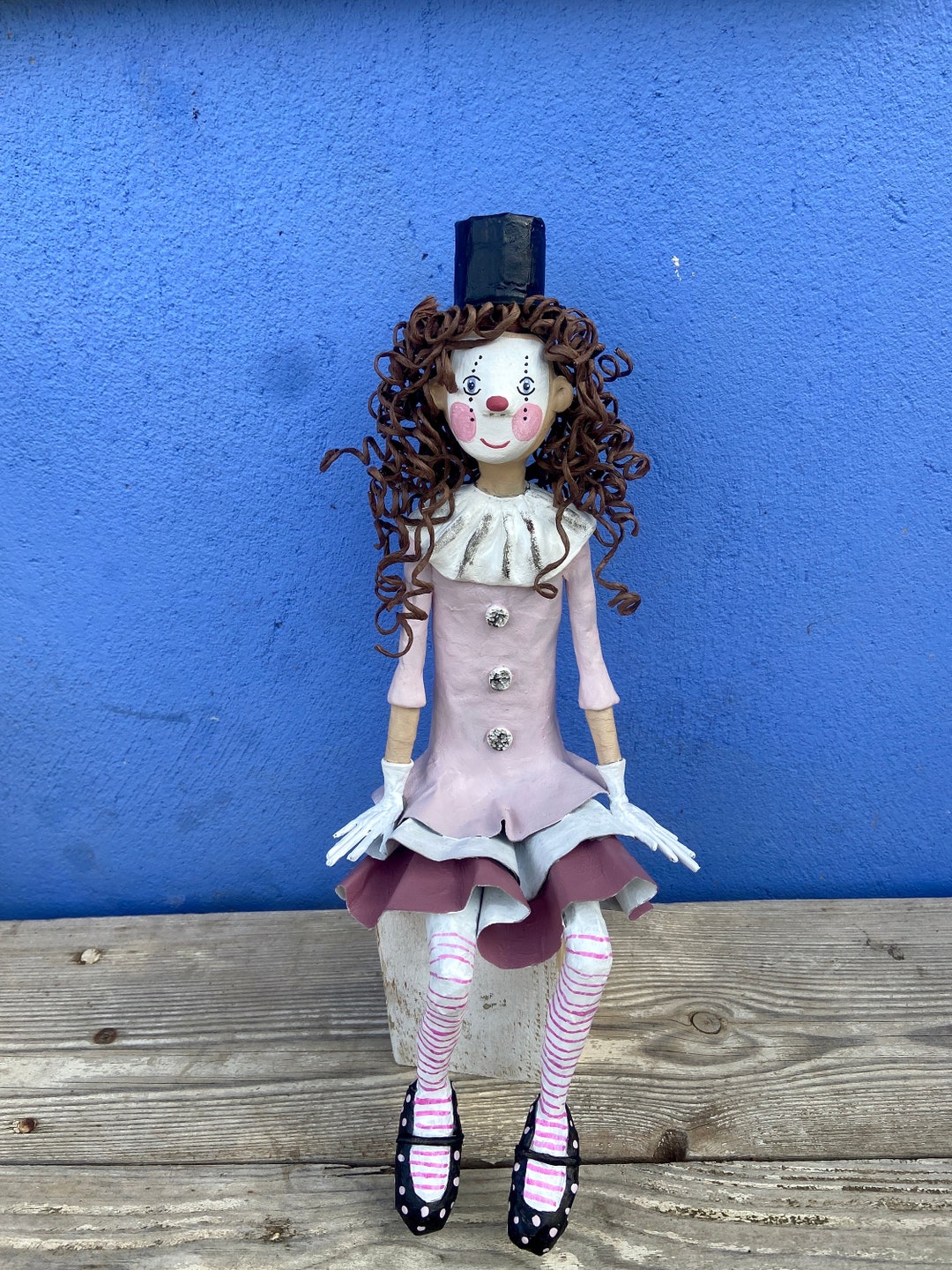 Hide Spanish Art Doll, OOAK Doll, Mimo Figure, Clown Sculpture, Doll ...