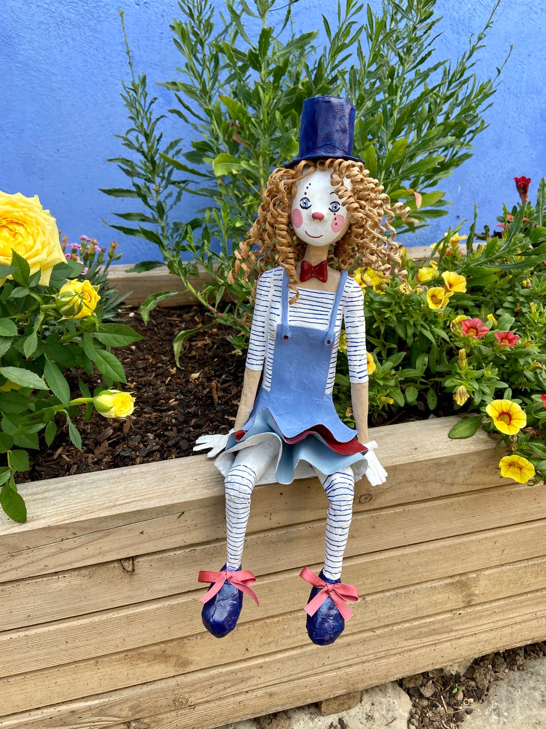 Paper Mache Mime Woman Acrobat Mime Figure Clown - Etsy