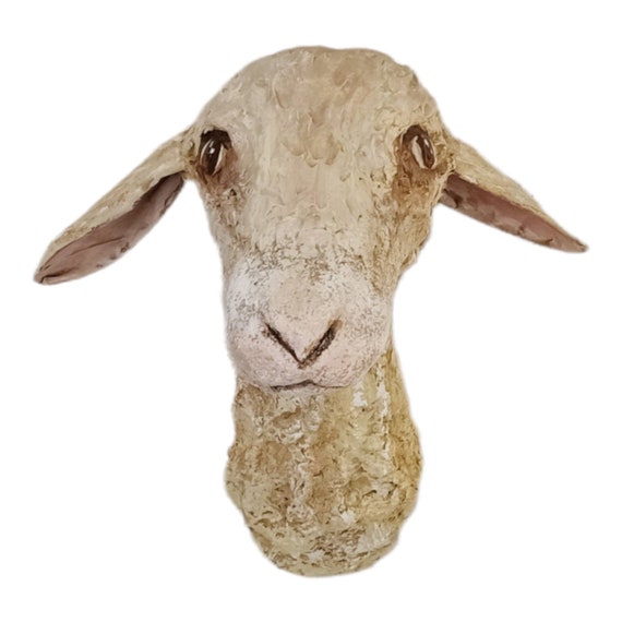 Fake Sheep Head Taxidermy 19 Cm Height Sheep Head | Etsy