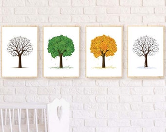 Four season tree | Etsy