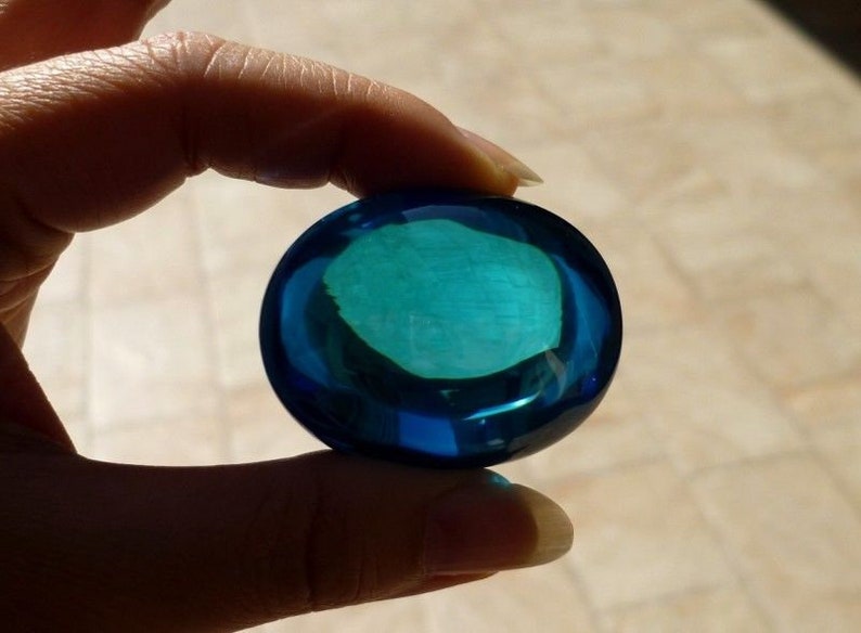 Rare Super Power Turquoise Blue Naga Eye Oval Shape Crystal | Etsy