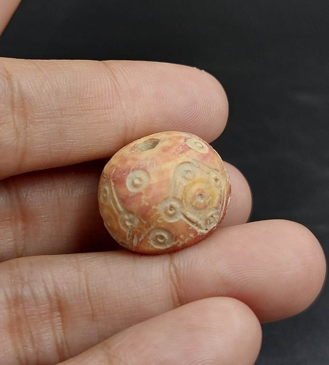 Ancient Shell Carved Spindle Whorl Bead Dice Gambling Amulet Bead - Etsy