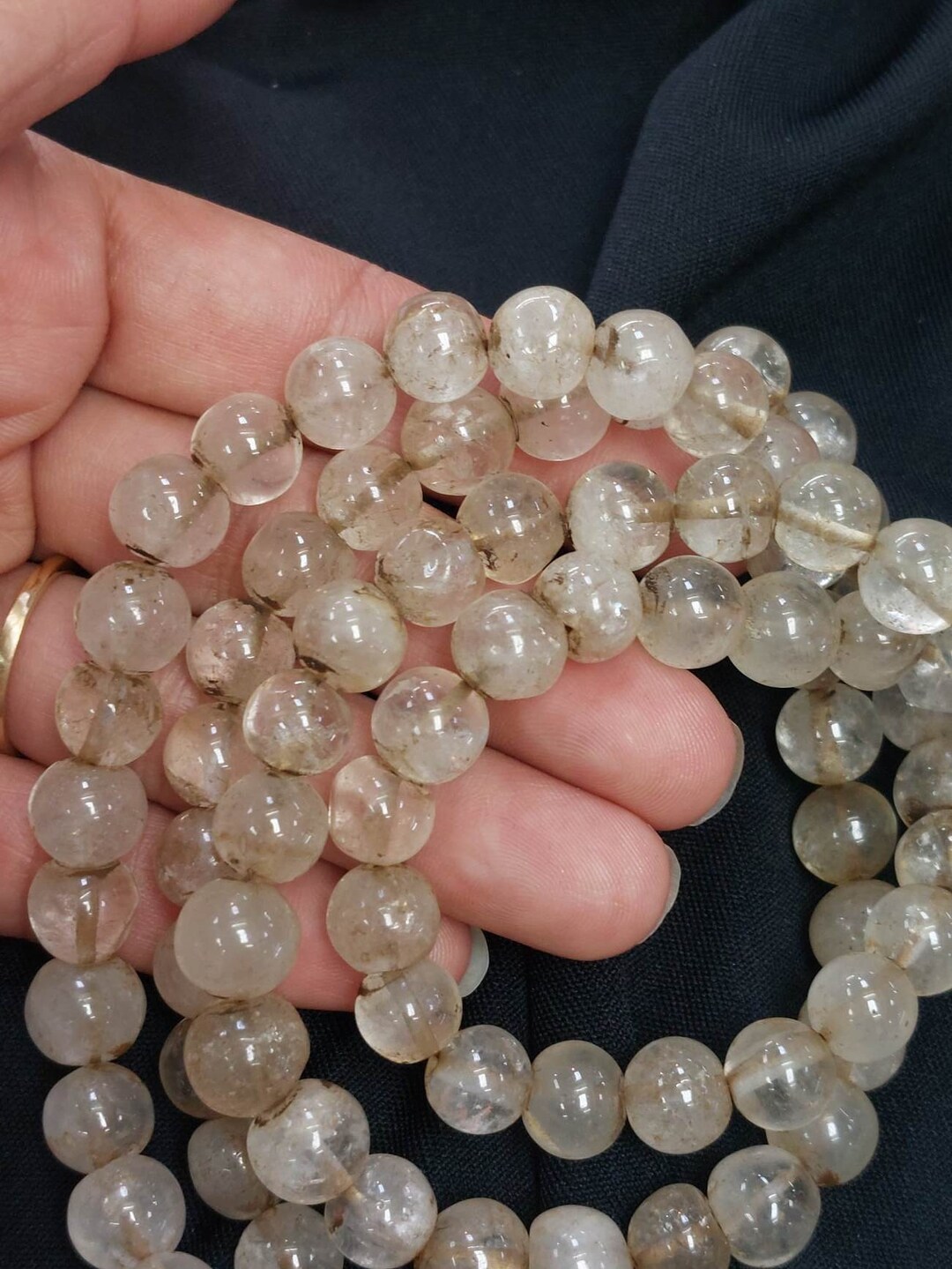 Antique Quartz Crystal Carved Round Beads Translucent Shape Beads ,old ...