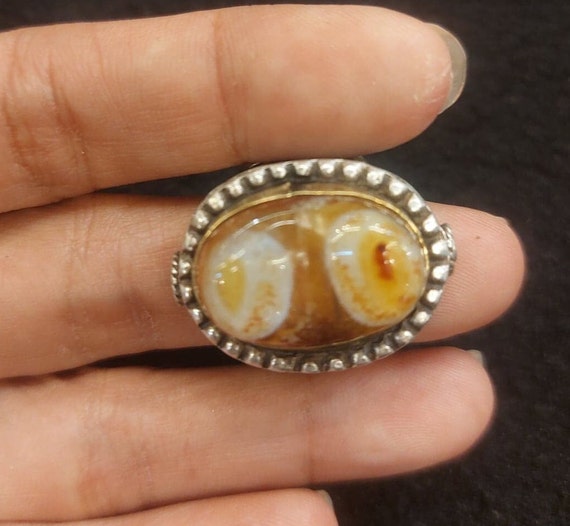 Rare! Ancient Roman Double Eyes agate Sterling Silver… - Gem
