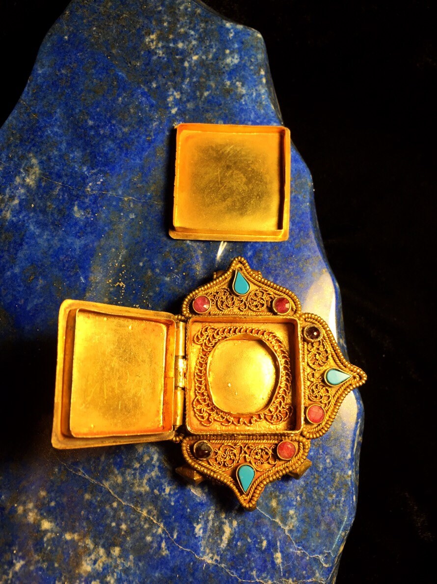 Remarkable Antique Sterling Silver OLD emerald ruby turquoise | Etsy