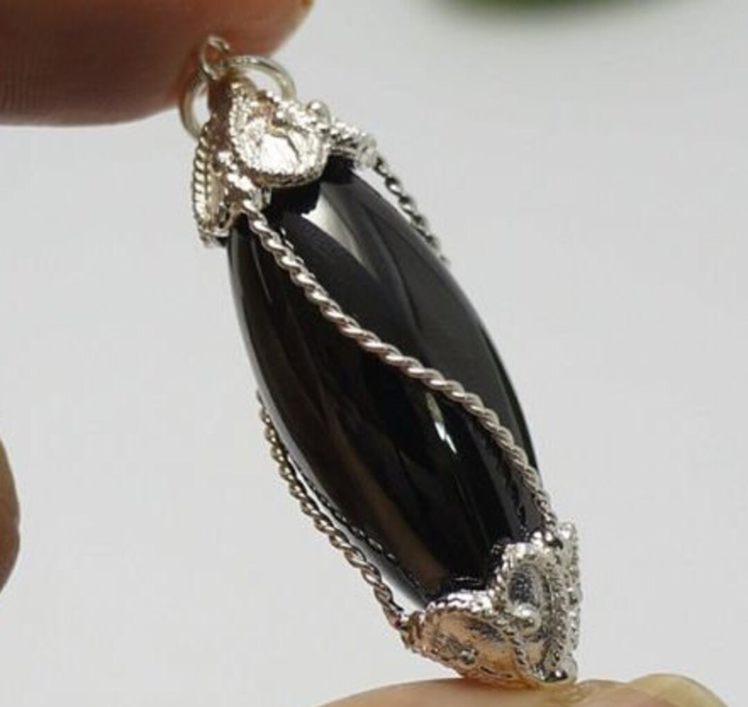 Super Power Black Naga Eye Oval Shape Crystal Gem Sterling - Etsy
