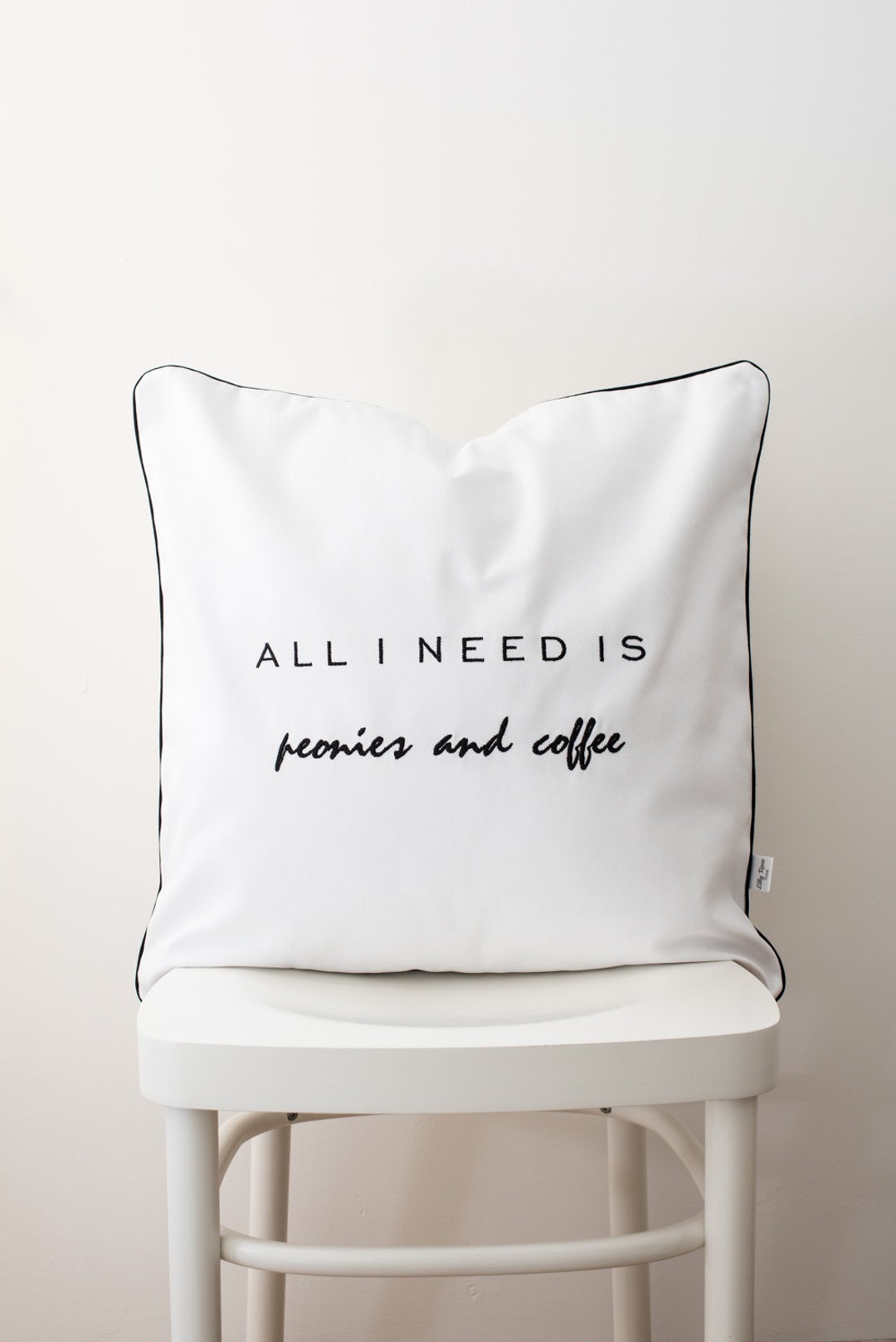 Embroidered Word Cushion Covertypography Pillowword - Etsy UK