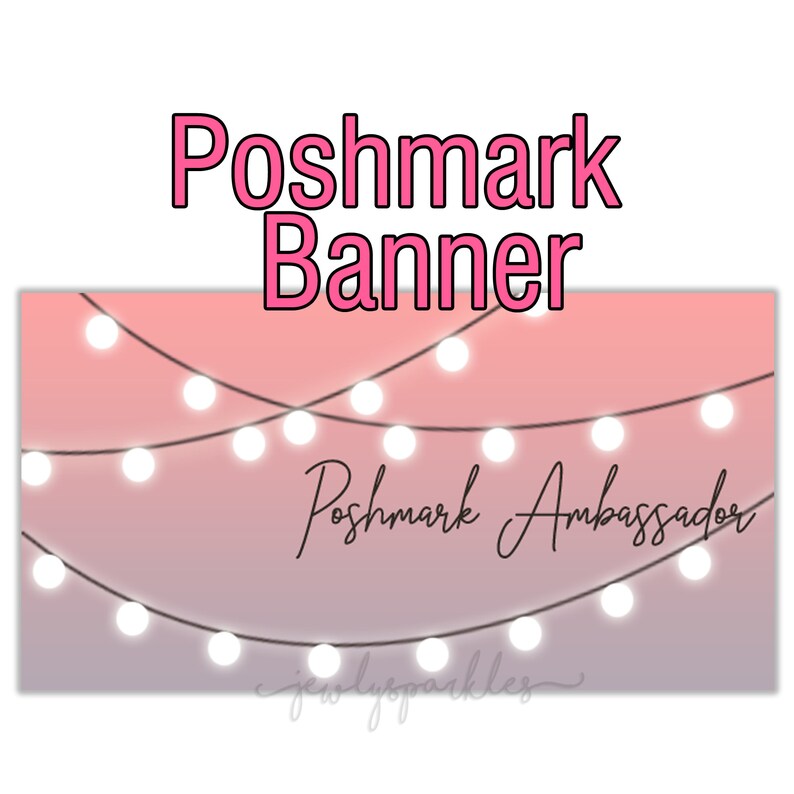 1 Poshmark Banner Digital Instant Download Pink Purple Cafe | Etsy