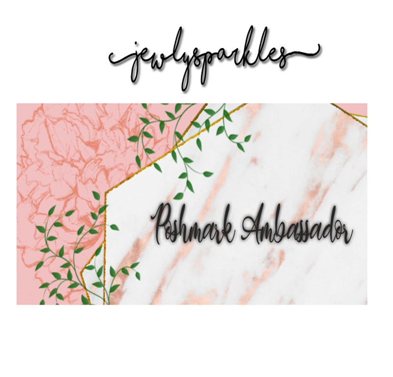 1 Poshmark Header Banner Rosegold Marble Spring Digital | Etsy