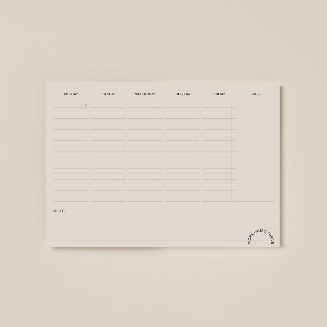 Eco-friendly, A4 Daily Desk Planner, Weekly Calendar Notepad With 60 ...