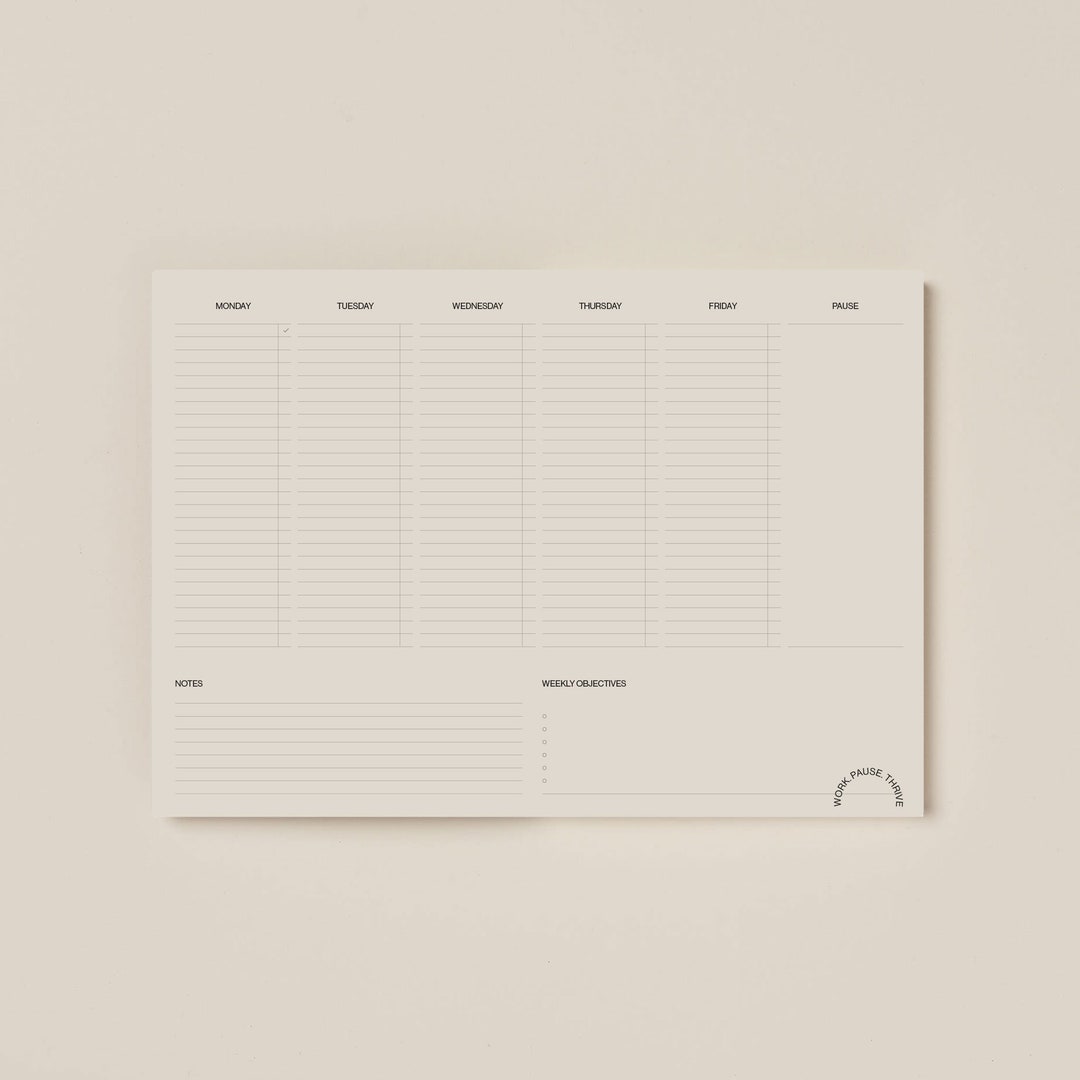 Eco-friendly, A3 Daily Desk Planner, Weekly Calendar Notepad With 60 ...