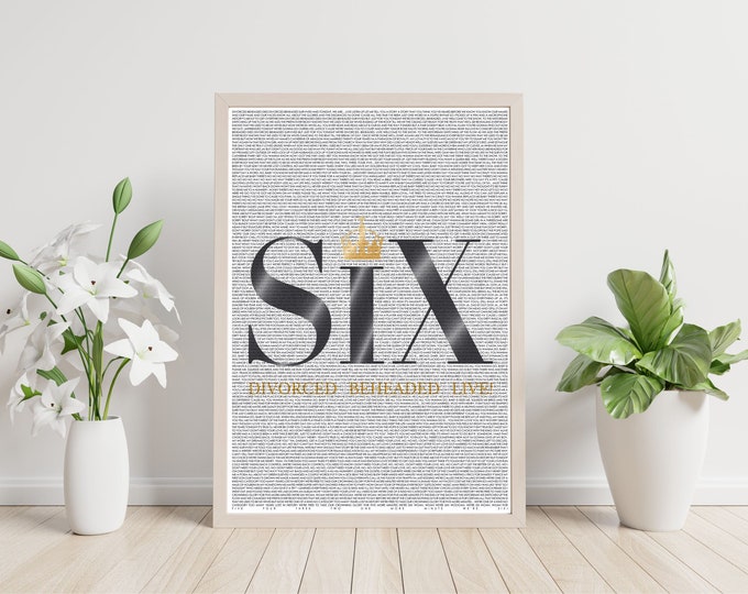 Six the Musical Full Show Lyrics Print - Etsy UK