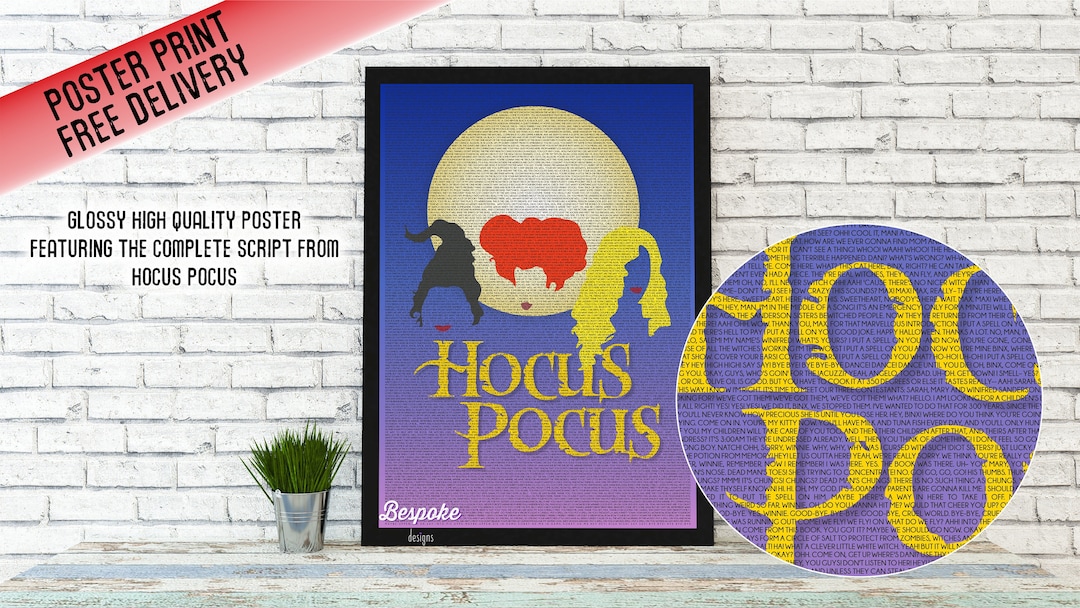 Hocus Pocus Script Print Glossy Poster FREE DELIVERY - Etsy