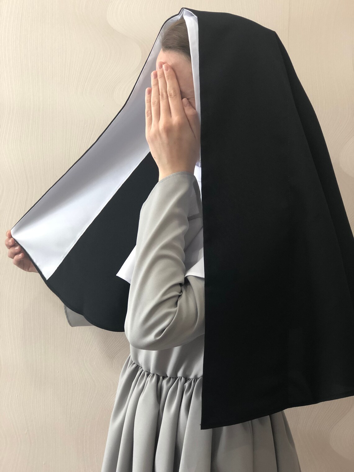 Nun costume Nun habit Veil Gray Black Nuns costume Medieval | Etsy