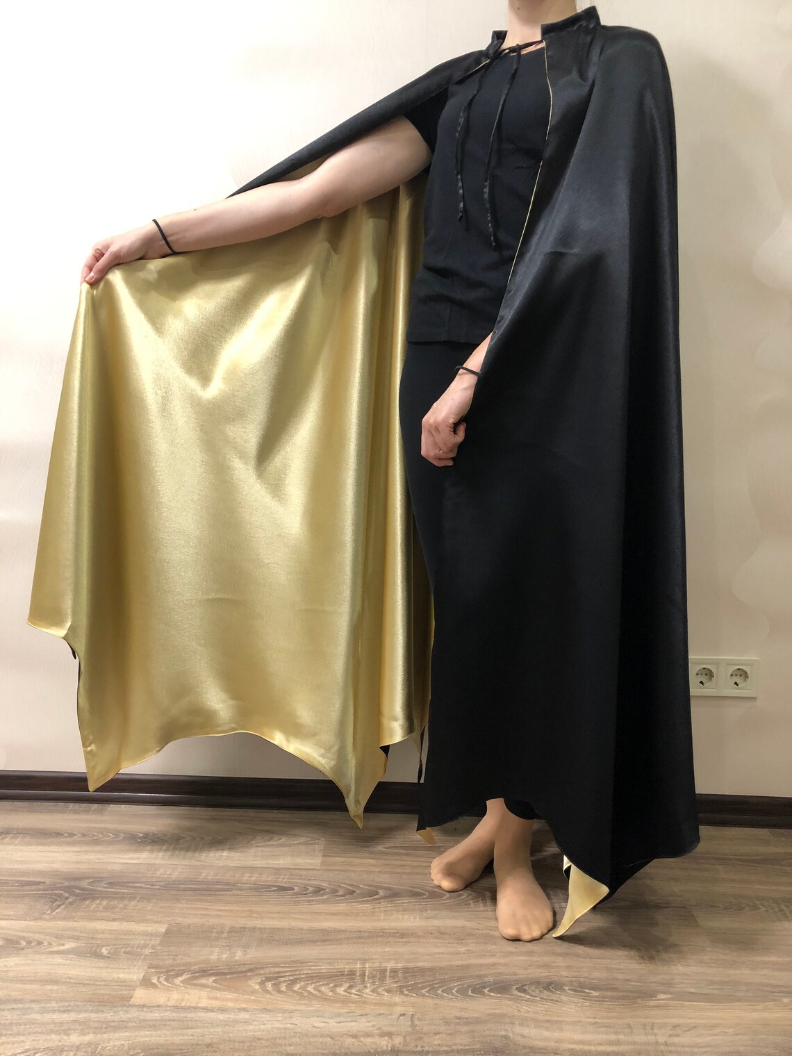 Bat Girl Cosplay Bat Costume Bat Cape Gold Black Bat Cloak - Etsy