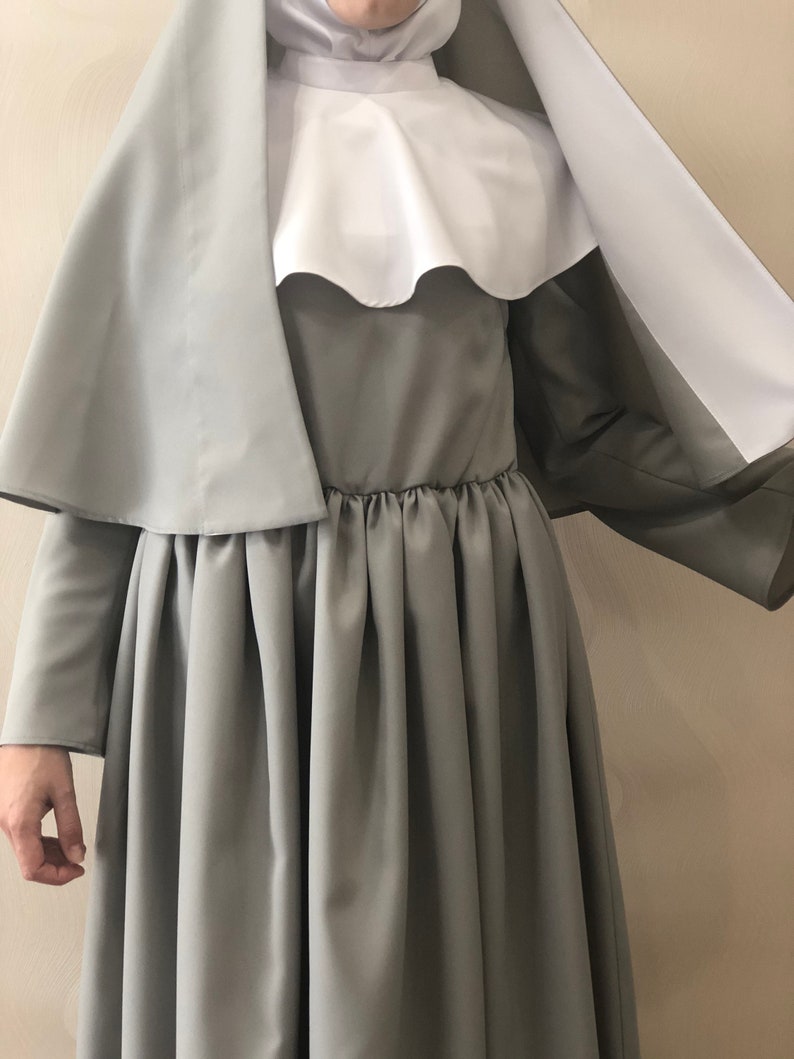 Nun Costume Valak Costume Nun Habit Veil Gray Nun's - Etsy