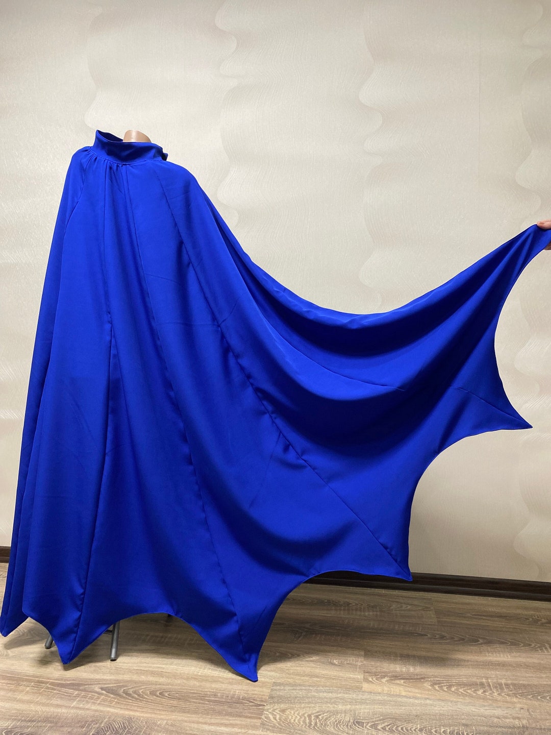 Bat Cape Blue Cloak Blue Cape Men Women Superhero Bat Cloak Wonder ...