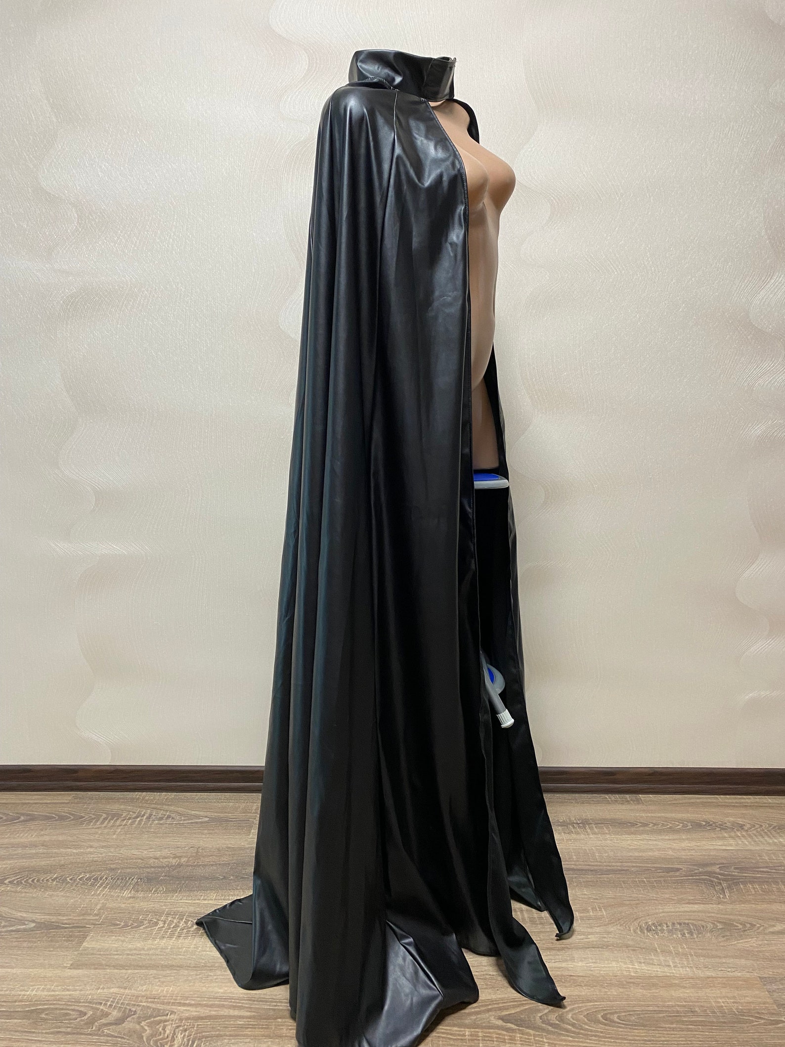 Bat Cape Faux Leather Black Cape Bat Cloak Halloween Costume - Etsy