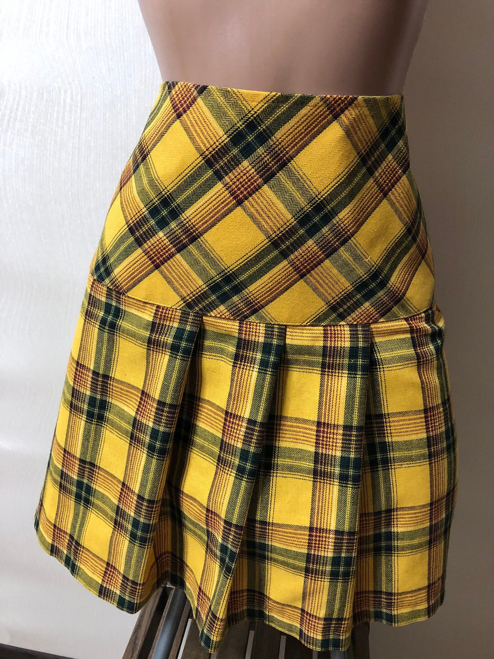Cher Clueless Costume Halloween Costume Plaid Jacket Skirt Yellow Plaid ...