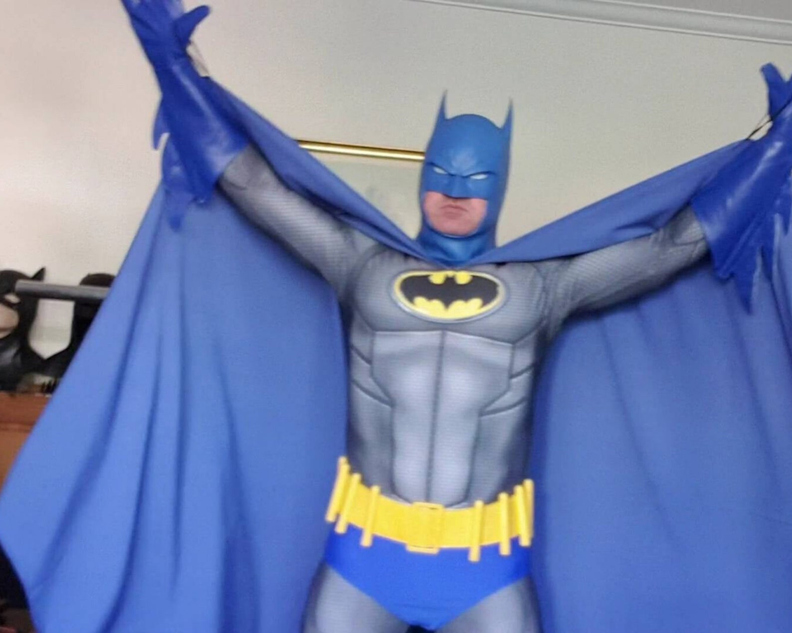 Bat Cape Blue Cloak Blue Cape Men Women Superhero Bat Cloak Wonder ...