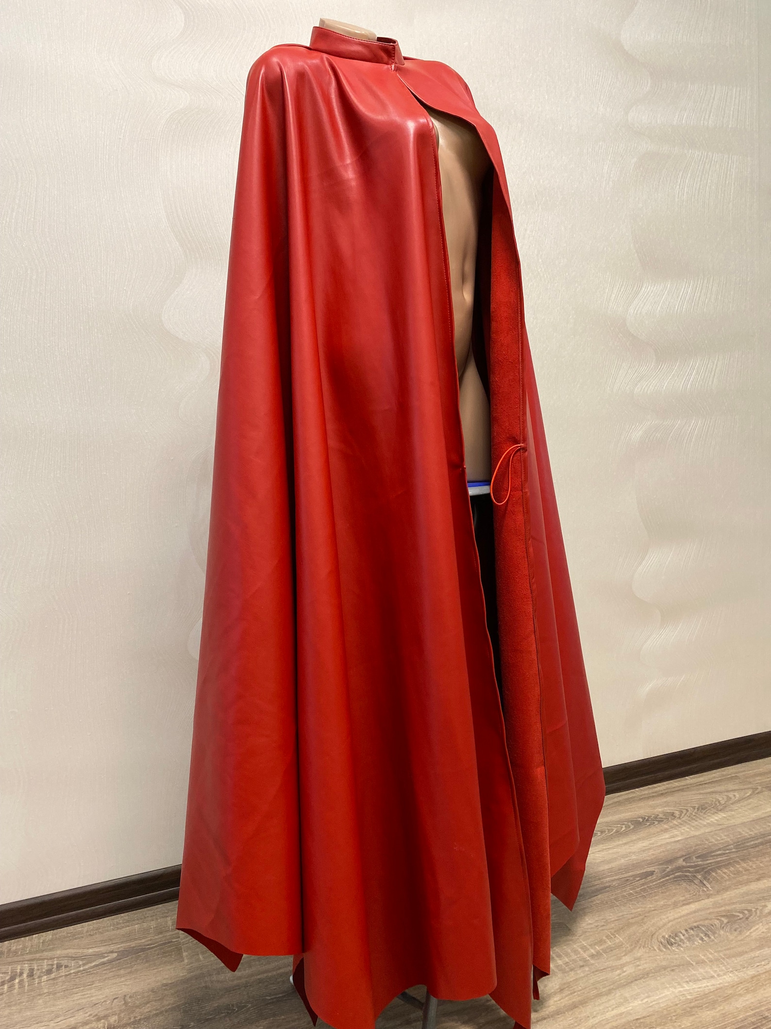 Red Bat Cape Faux Leather Red Cape Cloak Bat Cosplay Bat - Etsy