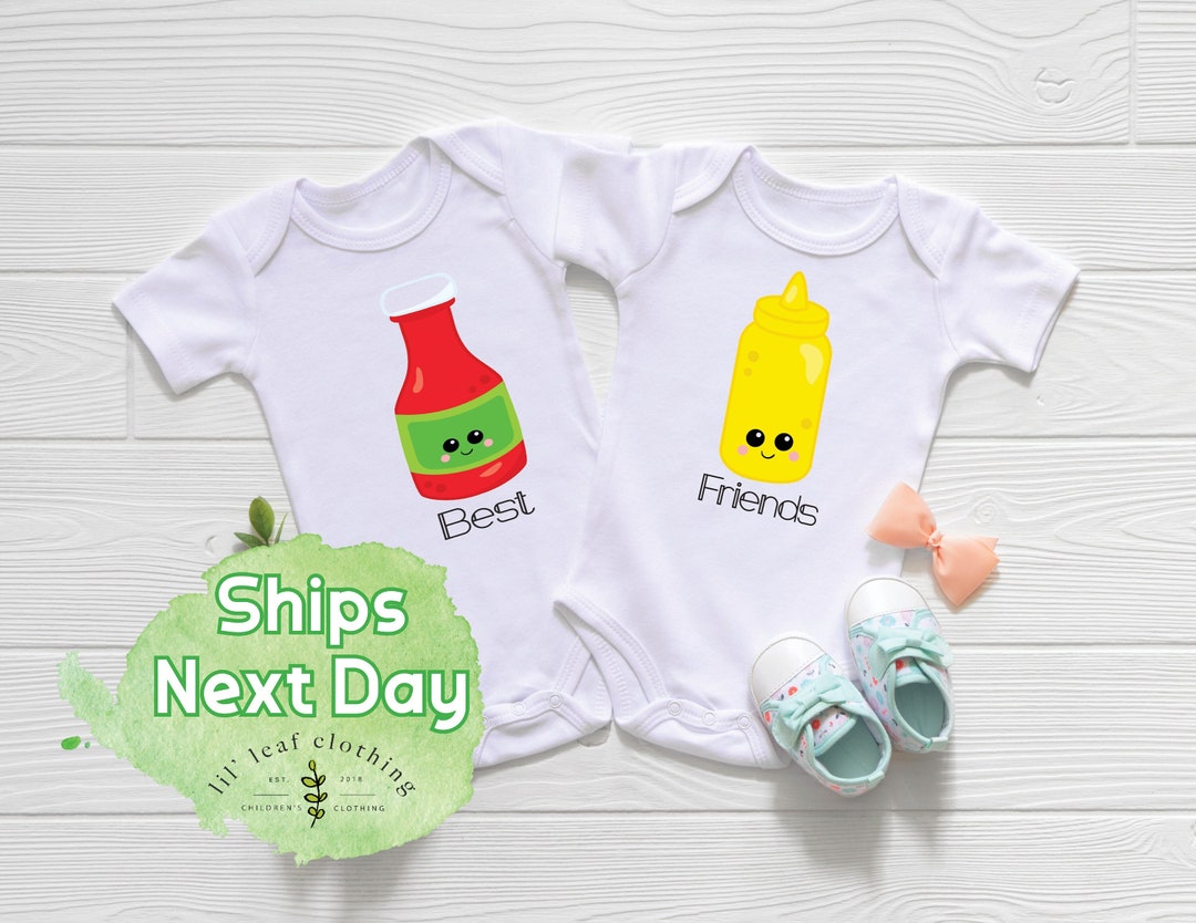 Best Friends Funny Twin Onesie® Set Ketchup and Mustard Twin Onesies ...