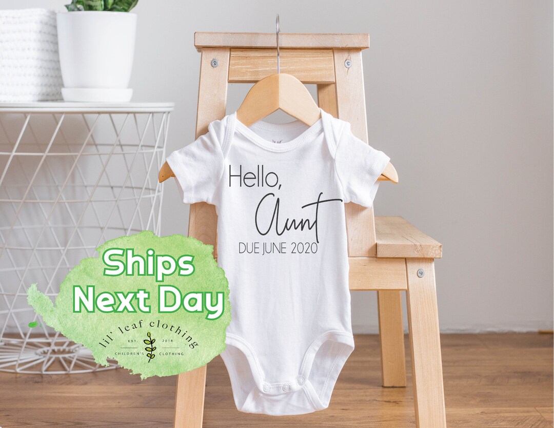 Hello Aunt Onesie®announcement Onesie® Custom Baby Onesie® - Etsy