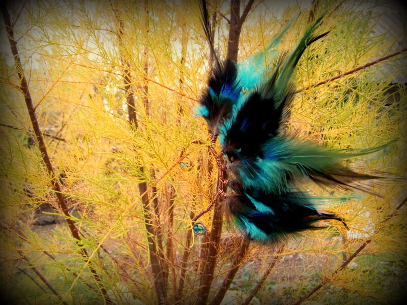 Feather Ear Cuff in Native American Style Black Magic Queen Shaman Boho ...