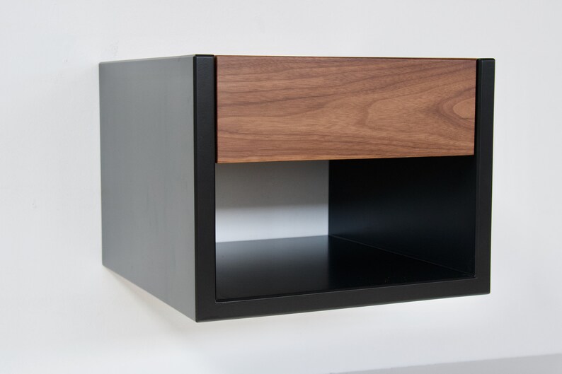 Minimalist Black Floating Nightstand With 1 Drawer in American | Etsy