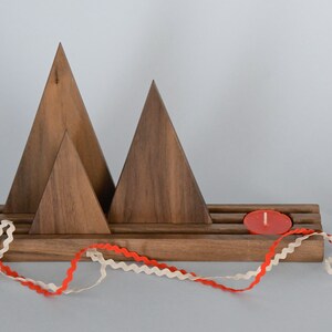 Forest Landscape Table Centerpiece, Wood Trees With Base Set of 3, Tree ...