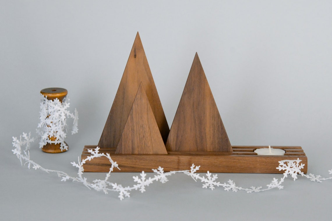 Forest Landscape Table Centerpiece Wood Trees With Base Set | Etsy