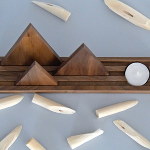 Forest Landscape Table Centerpiece, Wood Trees With Base Set of 3, Tree ...