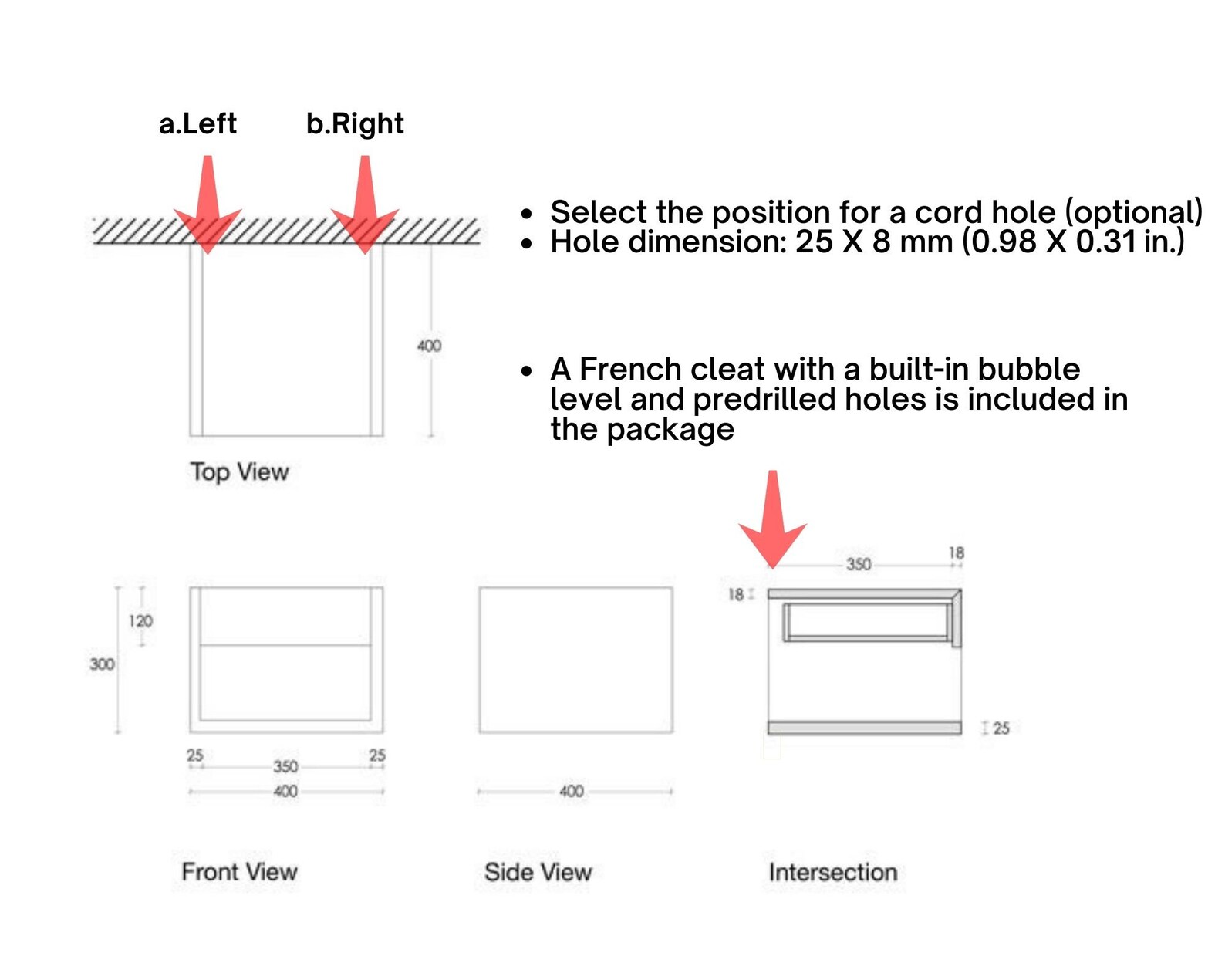 Oak Mid Century Modern Floating Bedside Table Floating - Etsy