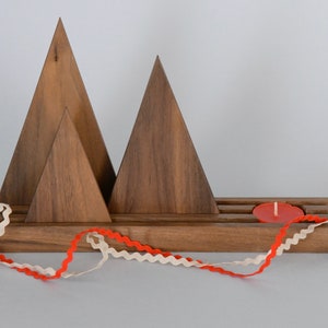 Forest Landscape Table Centerpiece, Wood Trees With Base Set of 3, Tree ...