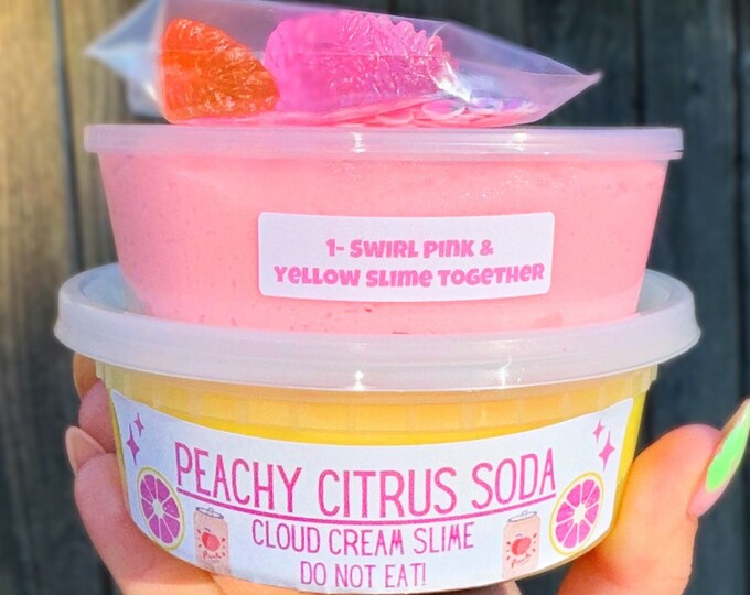 8oz.-peachy Citrus Soda-slime Kit- Cloud Cream Slime-peachy Citrus ...