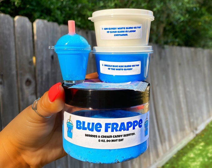 8 Oz.blue Frappe Slime Kit Fizzy Cloud Icee Dough Slime interactive Put ...