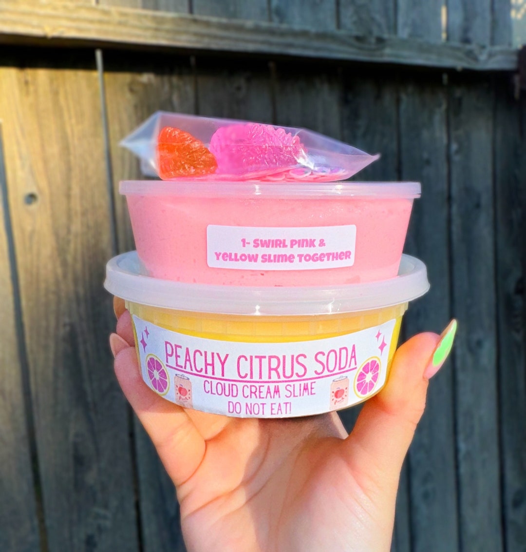8oz.-peachy Citrus Soda-slime Kit- Cloud Cream Slime-peachy Citrus ...