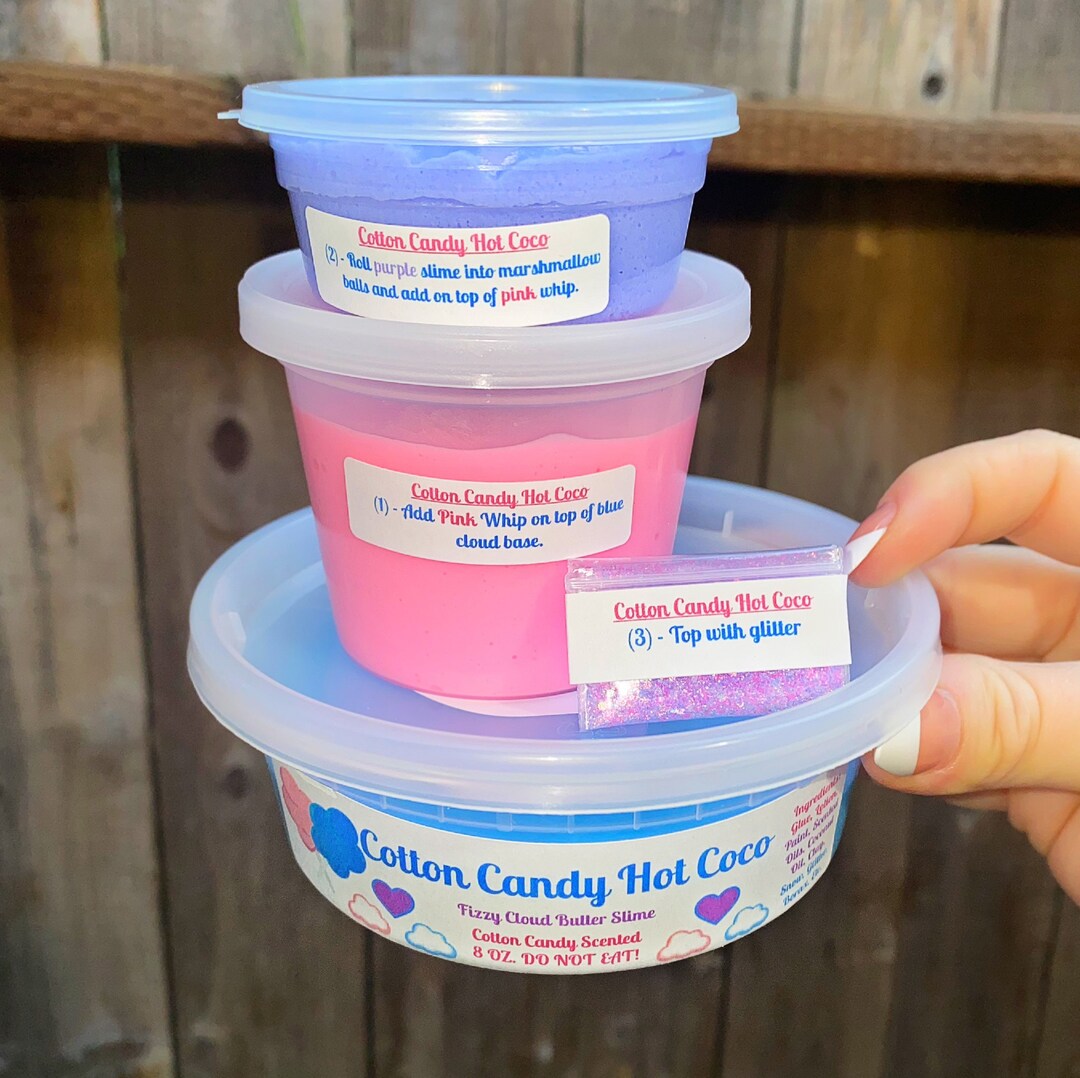 Cotton Candy Hot Coco Slime Kit: Fizzy Butter Cloud DIY Slime - Etsy