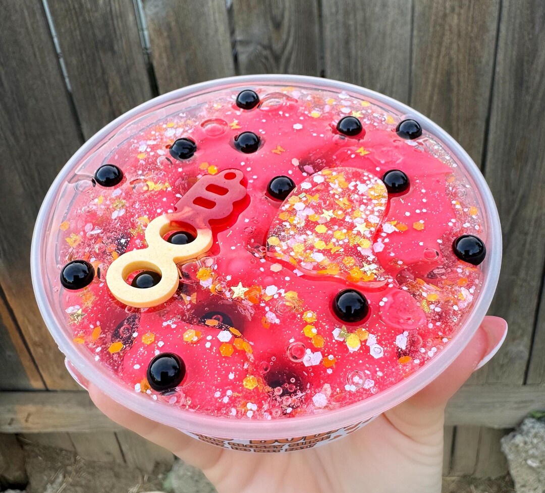 8 Oz.boo Boba Slime-slime Kit-thick Glossy Slime Banana Scented Build ...