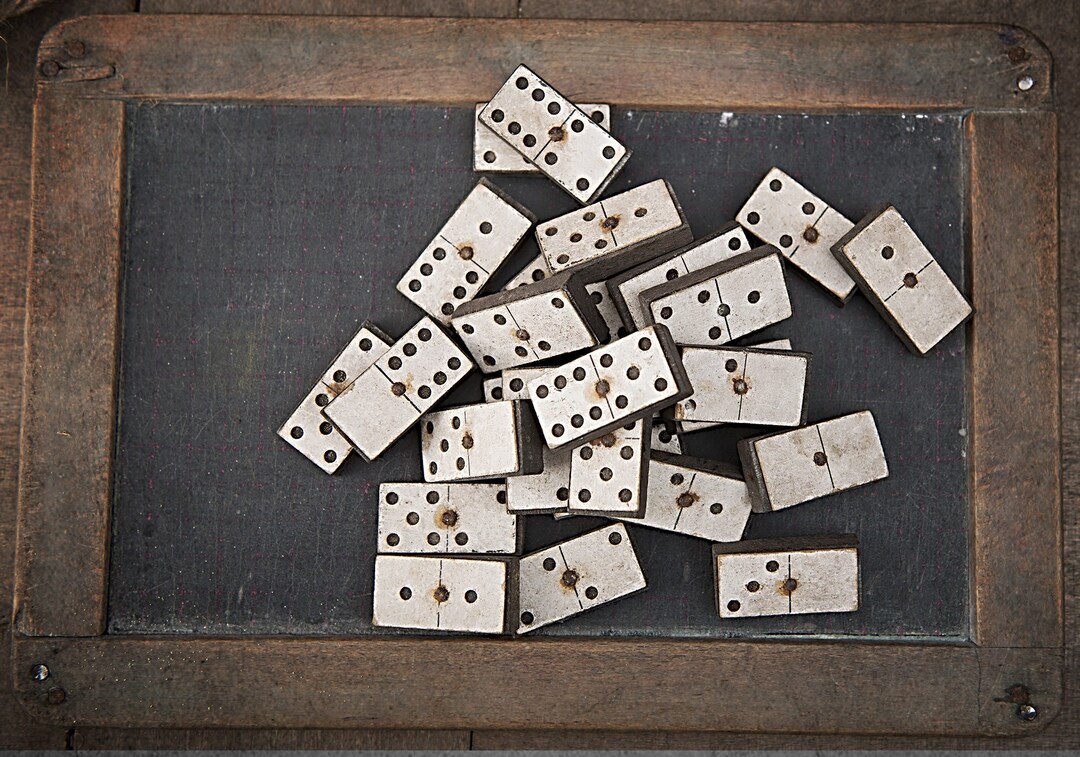 French Antique Domino Set Set of 28 Large Vintage Dominoes in - Etsy